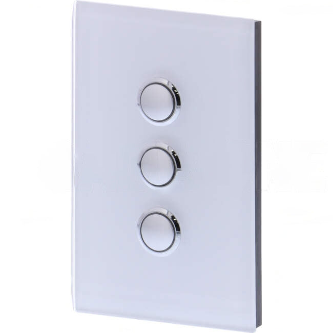 Clipsal 20 Amp 3 Gang SATURN Vertical Internal Push Button Switch With ...