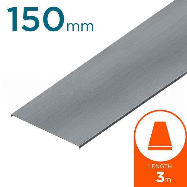 EZYSTRUT 150mm Flat Cable Tray Cover 3.0m Galvabond – All LED Direct