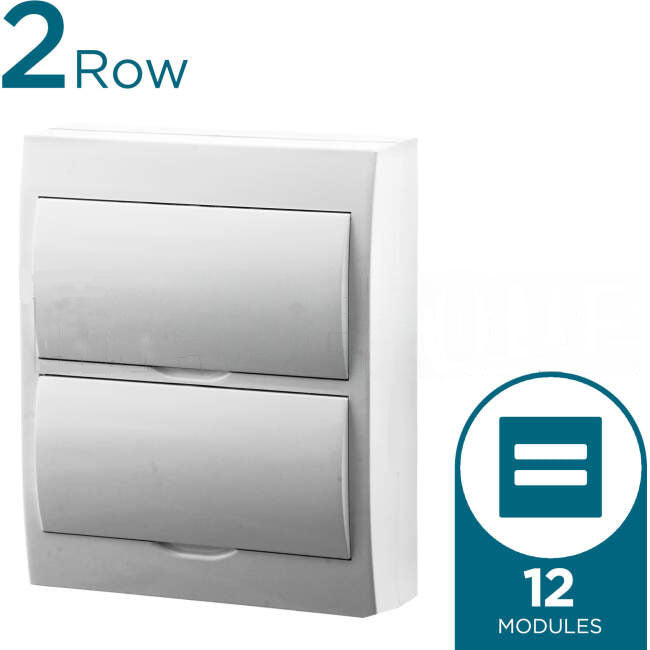 NHP 2 Row of 12 Pole Plastic Surface Mounted Switchboard Plain Door ...