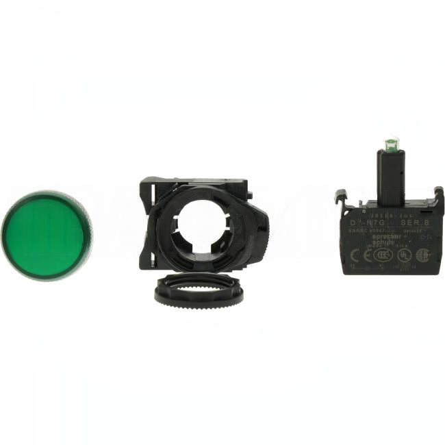 NHP 22.5mm LED Indicator Pilot Light Plastic Green 240V AC – All LED Direct