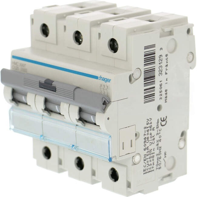 Hager 125 Amp Miniature Circuit Breaker MCB C Curve 3 Pole 15kA – All LED Direct