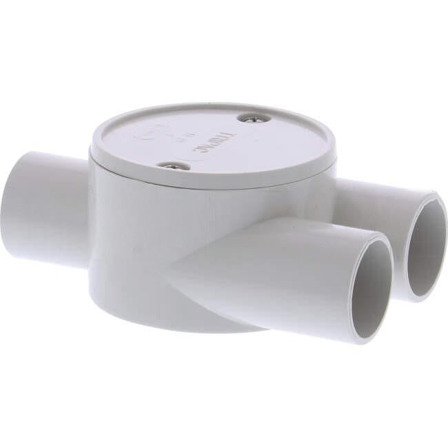 CABAC 25mm 3 Way Shallow Round Tangential Y-Entry Junction Box – All ...