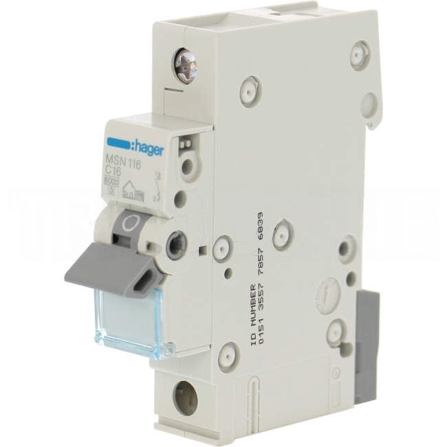 Hager 16 Amp Miniature Circuit Breaker MCB C Curve 1 Pole 6kA – All LED Direct