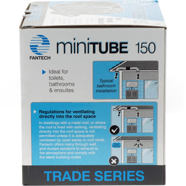 Fantech 150mm Duct Mounted Inline Fan – All LED Direct