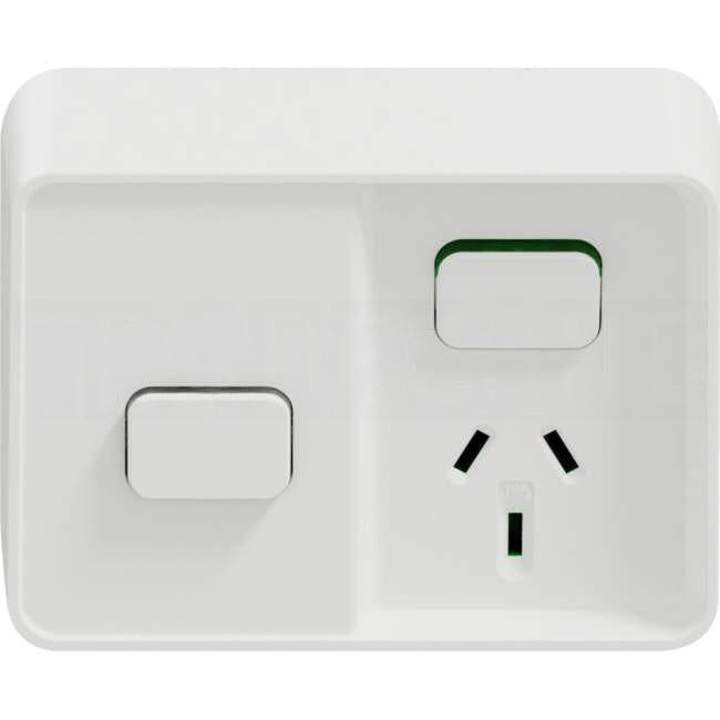 Clipsal 10 Amp ICONIC OUTDOOR Single Switched Weatherproof IP54 Powerp ...