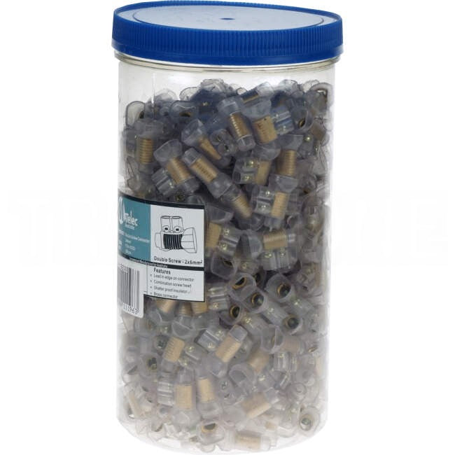Matelec 2 x 6mm Double Cable Screw BP Connector Jar Of 300 – All LED Direct